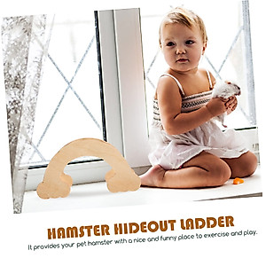 balacoo 2pcs Squirrels Wooden Castle Hamster Platform Critter Nation Small pet Toy Rabbit ramp Gerbils Climbing Ladder Parrot Decor Parrot Toys Wooden Hamster Toy Hamster Supplies to Climb