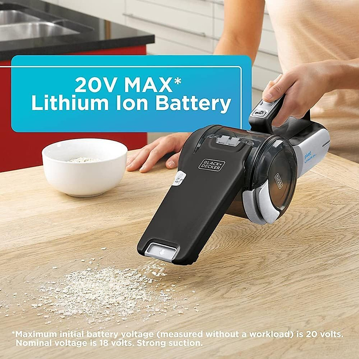 BLACK+DECKER 20V Max Handheld Vacuum, Cordless, Grey (BDH2000PL)