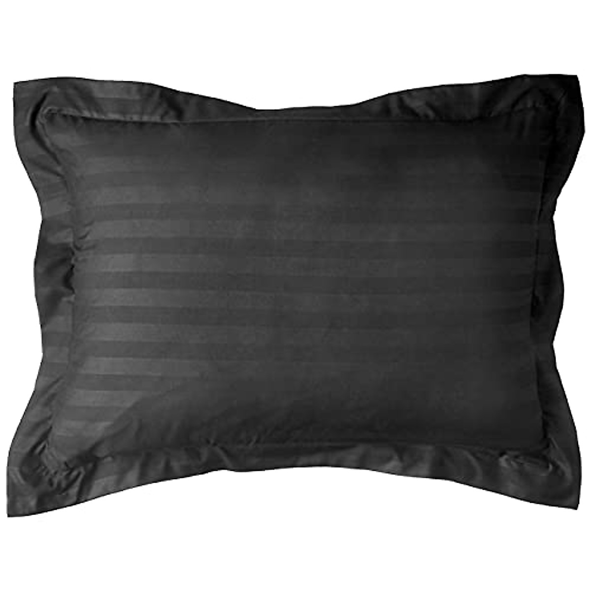 Elegance Linen Wrinkle Resistant - Luxury Silky Soft Dobby Stripe Bed-in-a-Bag 8-Piece Comforter Set - Full/Queen, Black