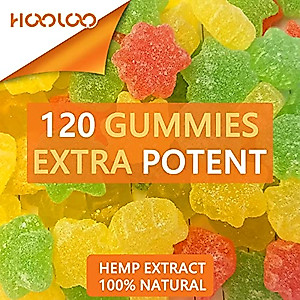 Hemp Gummies for Deep and Sound Bedtimes & Focus, Fruity Vitamins Hemp Gummy Infused Hemp Oil 350,0000mg, Made in USA, 2 Pack 120 Edibles