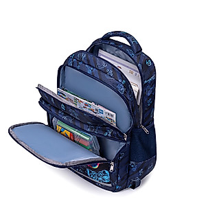 CAMTOP 18 Inch Rolling Backpack Girls Travel Roller Bag with Wheels Kids School Bags Wheeled Luggage Backpack (Galaxy-Rainbow)