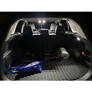 BRISHINE White LED Interior Light Kit for Toyota RAV4 2006 2007 2008 2009 2010 2011 2012 2013 2014 2015 Super Bright 6000K Interior LED Light Bulbs Package + License Plate Lights and Install Tool