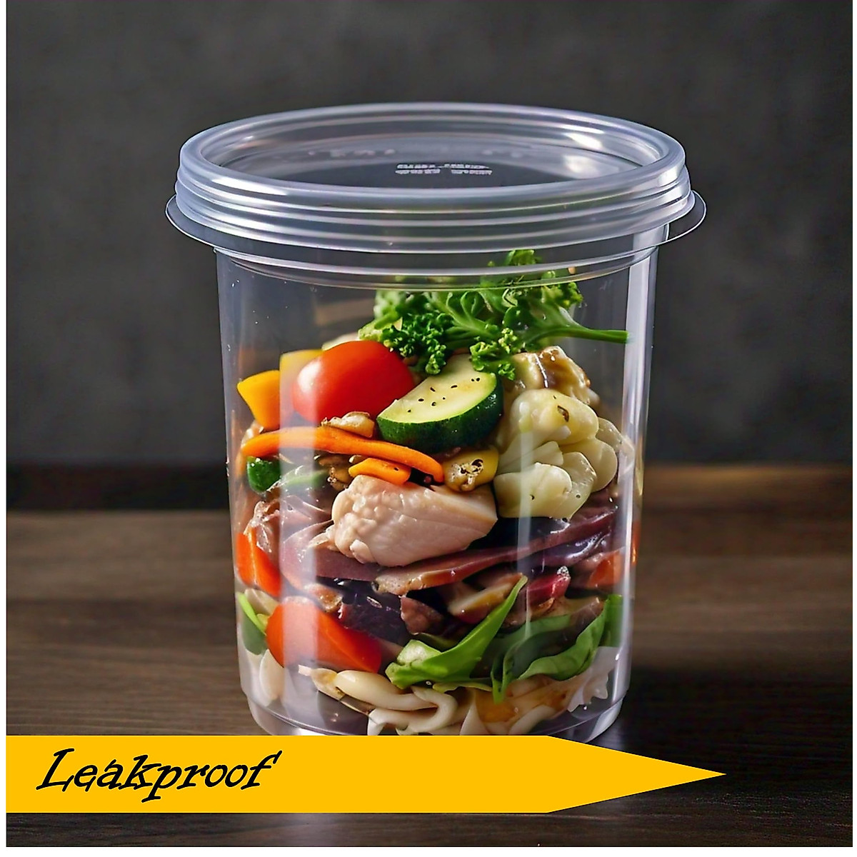 Mr Miracle Deli Containers with Lids - 12 Pack of 32 oz Clear Airtight Reusable Plastic Food and Multi-Purpose Containers - Microwave, Freezer, and Dishwasher Safe