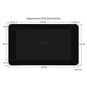 XYGStudy 7inch Capacitive Touch IPS Display Screen LCD for Raspberry Pi with Protection Case, DSI Interface Resolution 1024×600 Supports Raspberry Pi 4 Model B (7inch DSI LCD (C) (with case A))