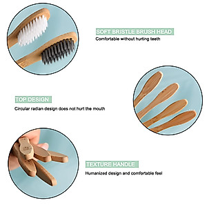 HiTuYi Bamboo Toothbrush (10 Pack) with Travel Toothbrush Case & Charcoal Dental Floss | Natural Eco Friendly Toothbrushes for Adults | BPA Free, Soft Bristles & Biodegradable Wooden Toothbrush