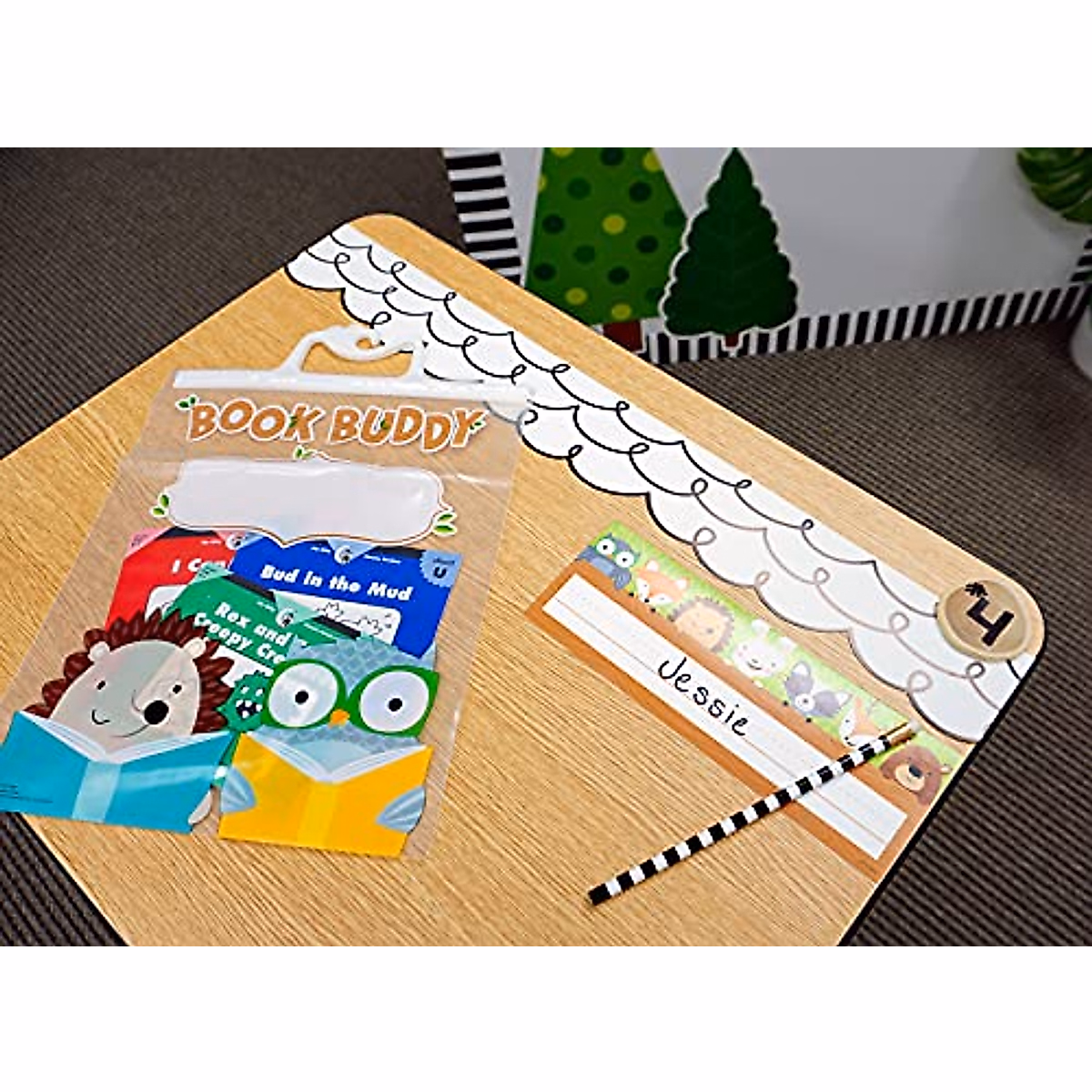 CTP Woodland Friends Book Buddy Bag, Clear 10.5” x 12.5” Storage Bags (Creative Teaching Press 8537)