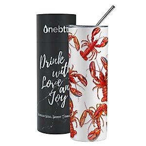 Onebttl Lobster Goods - Lobster Mug & Lovers Present, 20oz Stainless Steel Tumbler, Insulated Gift with Lid