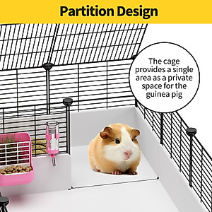 Guinea Pig Cage,Indoor Habitat Cage with Waterproof Plastic Bottom,Playpen for Small Pet Bunny, Turtle, Hamster