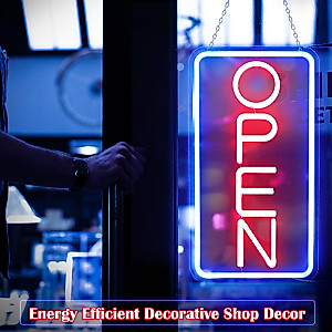 SunKite LED Neon Open Sign, 16.5"x 9" Business Hour Sign, Powered by USB with Switch, LED Display Window Lights for Cafe Bar Hotel Salon Bookstore Restaurant Grocery Shop Store Wall Decor