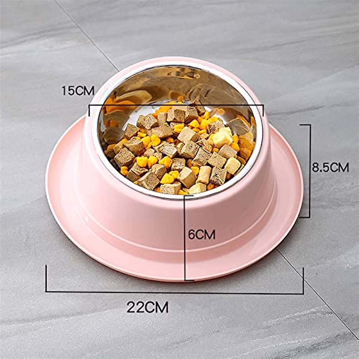 FUUIE Bowls for Food and Water 15 Tilt Pet Bowl Stainless Steel Pet Non-Slip Bowl (Color : Blue)