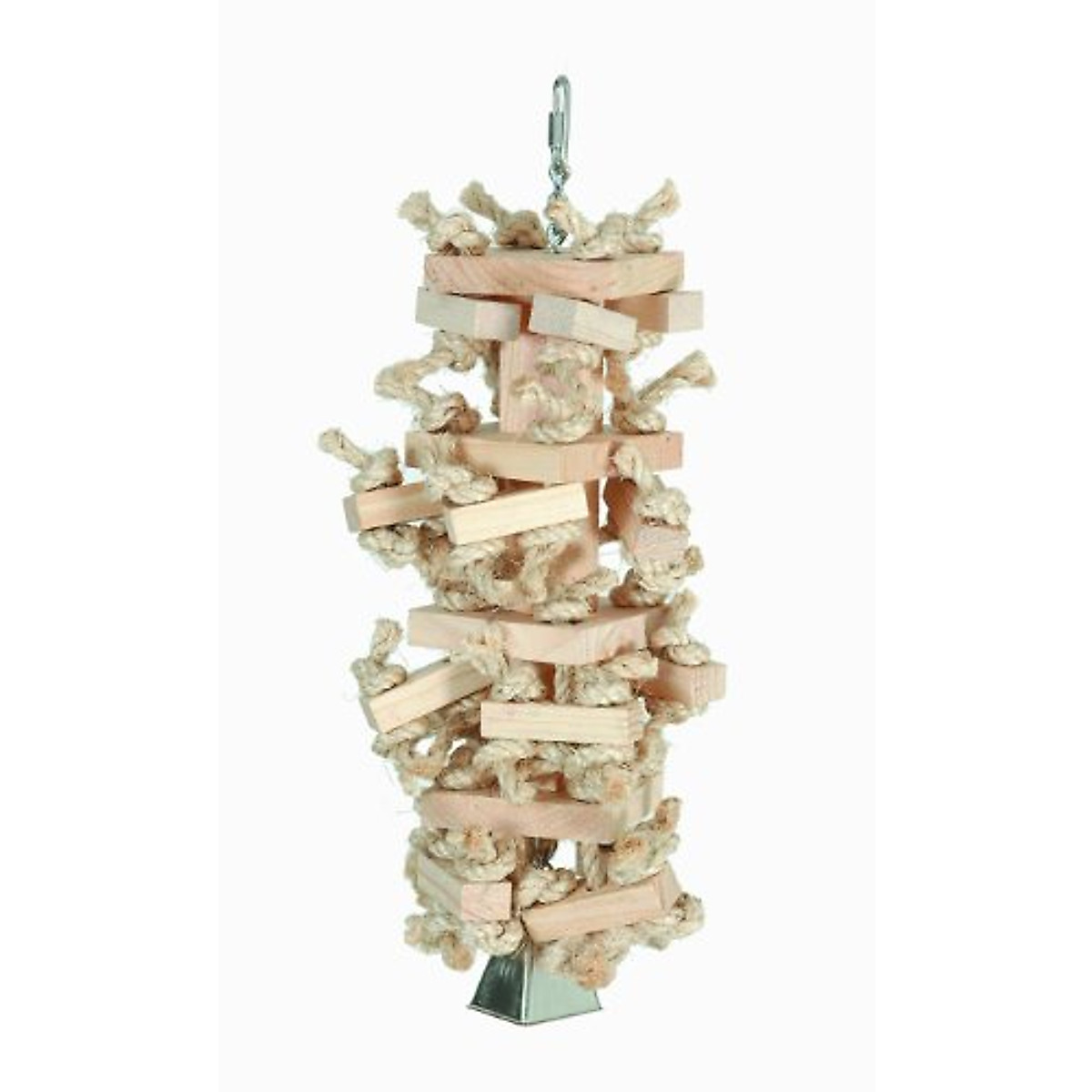 Featherland Paradise | Knots N Blocks Natural Wood Large Bird Toy | Parrot Toys | Bird Toys for Parrots, Cockatoos, Macaws, Large Birds