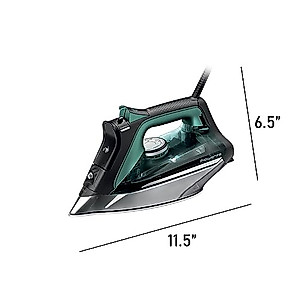 Rowenta, Iron, Pro Master Stainless Steel Soleplate Steam Iron for Clothes, 210 g/min, 400 Microsteam Holes, 1775 Watts, Auto-Off, Ironing, Green Clothes Iron, DW8360