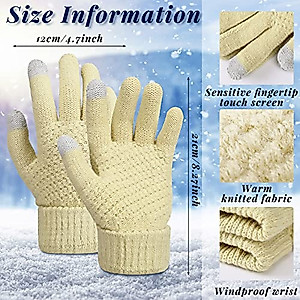 Funtery 6 Pcs Slouchy Beanie Hats Gloves Set for Women Slouchy Beanie Winter Gloves Touchscreen Chunky Knit Hats for Women