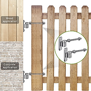 Insaga 8'' J Bolt Gate Hinge, Heavy Duty Gate Hinge for Wood Fence, One-Piece Molding Gate Hinge for Metal Gate, 304 Stainless Steel Welded Hinge for Farm Gate, 2Pack
