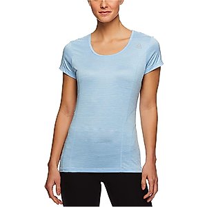 Reebok Womens Mini Burnout Basic T-Shirt, Blue, Large