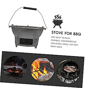 Yardenfun Outdoor Grill Portable Camping Stove Grill for Camping Japanese Dining Table Charcoal Burner Charcoal Outdoor Grills Outdoor Fire Pits Barbecue Grill Stove for Bbq Pig Iron On Foot