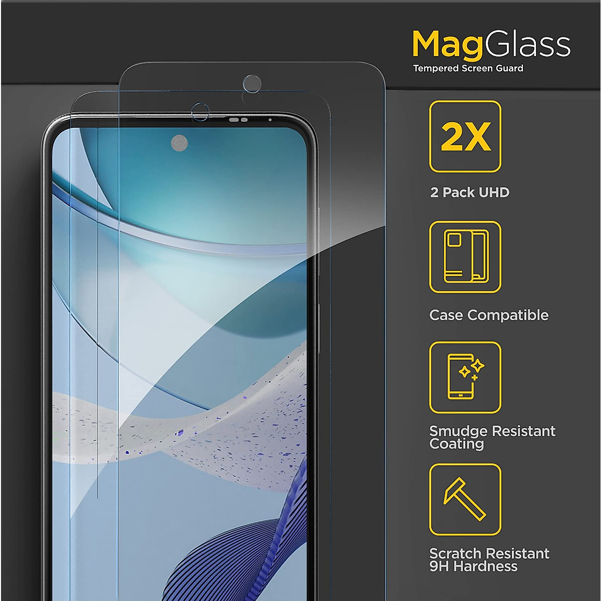 magglass 2-Pack for Moto G 5G 2023 Screen Protector, UHD Full Coverage Tempered Glass Display Guard - Designed for Motorola G 5G 2023 (Case Compatible)