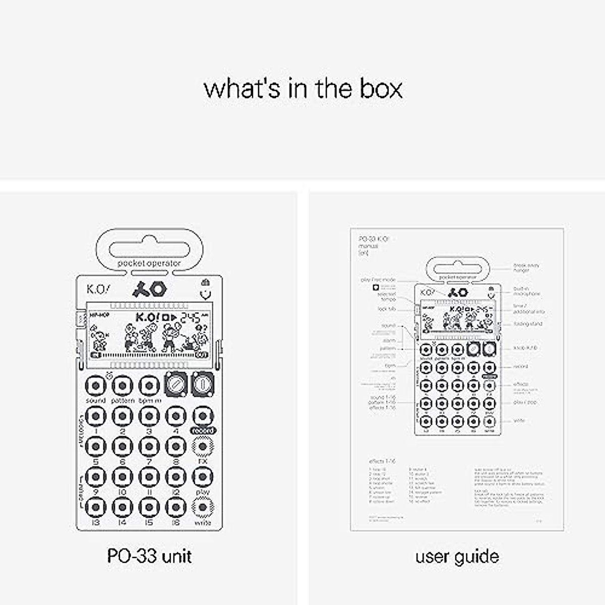 Teenage Engineering Pocket Operator PO-33 K.O.! Micro Sampler and Drum Machine with Built-in Microphone, Sequencer and Effects