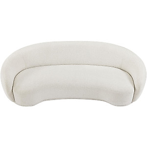 Meridian Furniture 693Cream-S Hyde Collection Modern | Contemporary Boucle Fabric Upholstered Sofa, Cream, 89.5" W x 38" D x 27.5" H