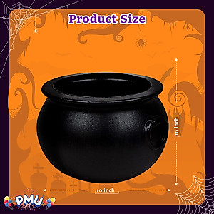 PMU Halloween Cauldron - Blow Mold Plastic Party Accessory - Candy Holder for Kids - Halloween Party Favors & Supplies - 10 Inch Black Pkg/1