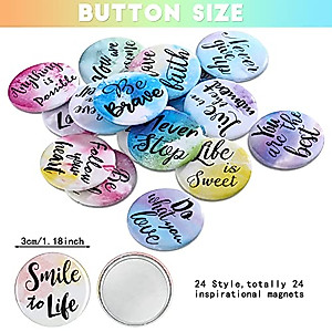 Inspirational Magnets Watercolor Round Motivational Magnets Inspirational Quote Refrigerator Magnets Cute Magnets with Quotes Encouragement Magnets for Locker Whiteboard(Classic Style,24 Pieces)