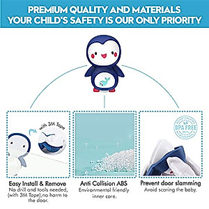 Baby Finger Pinch Guard Baby Door Stopper Safety Cute Penguin Doorstop Slam Stopper for Prevent Kids and Pet Finger Injuries, Door Slams, Getting Locked(1pieces)