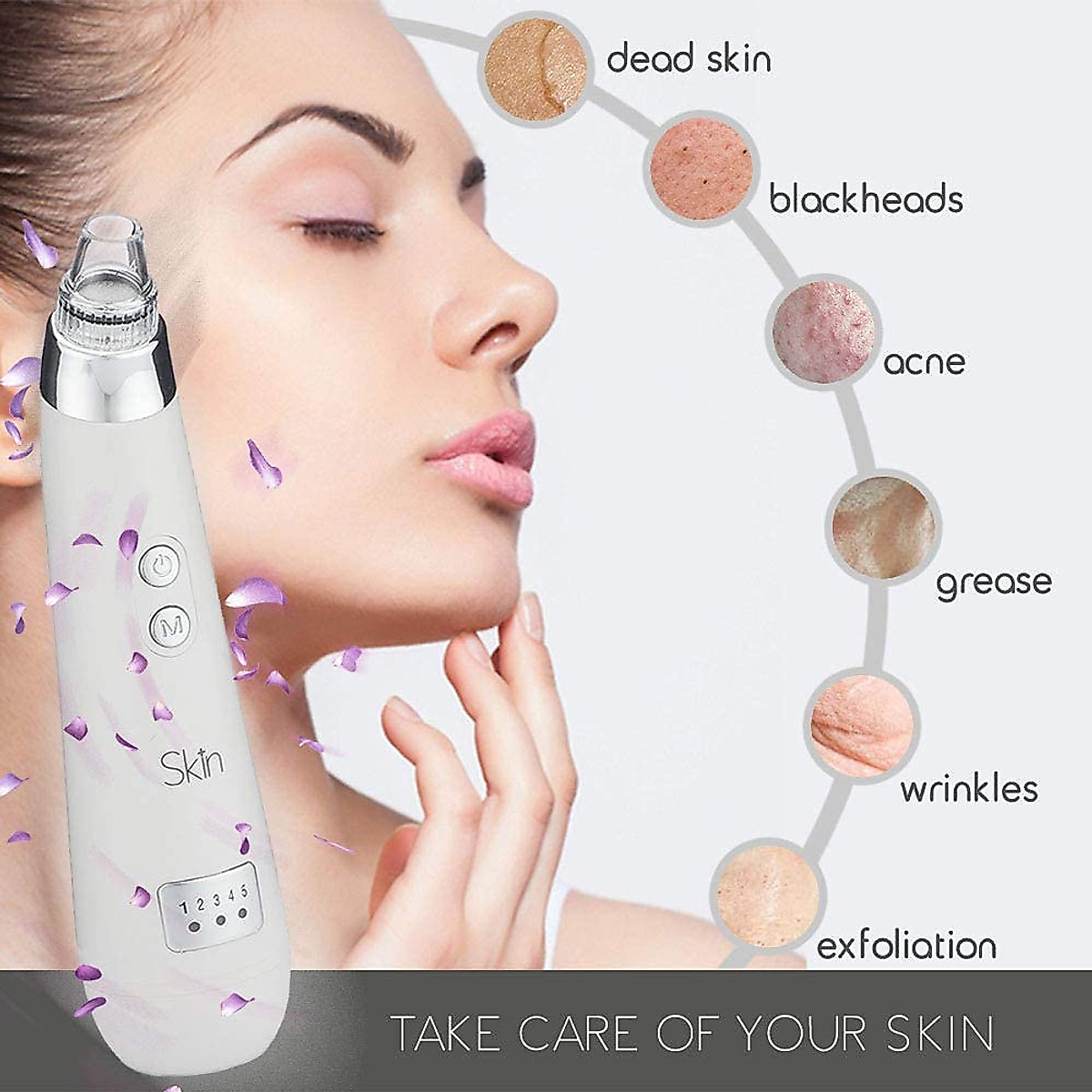 Blackhead Remover Pore Vacuum Cleaner - Pore and Face Cleaner Facial Electric Acne Extractor Kit USB Rechargeable Blackhead Suction Tool by Penelope SkinCare