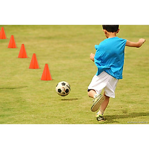 BLQH 36 Pack 7 Inch Plastic Traffic Cones Sport Training Cone Sets Field Marker Cones for Skate Soccer Agility Training & Physical Education Flexible (36)