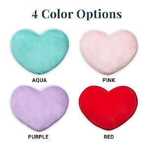 Let's Make Memories Personalized Plush Heart Sparkle Message Pillow- Valentine’s Day- for Her- Pink