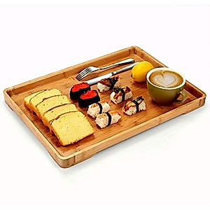 smylls Organic Bamboo Serving Tray, Cheese Plates Coffee Tea Serving Tray Fruit platters Party Dinner Plates Sour Candy Tray