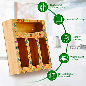 UPTRUST Ziplock Bag Storage Organizer, Farmhouse Wood Kitchen Food Baggie Dispenser Box for Kitchen Drawer Organizer, Compatible with Most Brands Gallon Bag, Quart Bag, Sandwich Bag, Snack Bag