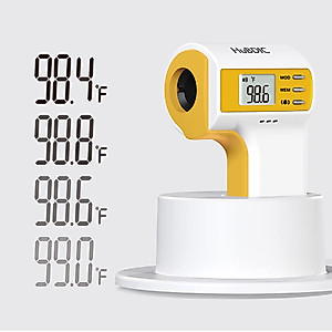 Medical Grade Infrared Non-Contact Forehead Thermometer, Digital Infrared Thermometer for Adults and Kids, Touchless Baby Thermometer, LCD Display and Memory Function (Yellow)