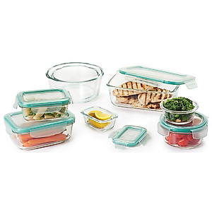 OXO Good Grips 1.6 Cup Smart Seal Leakproof Glass Rectangle Food Storage Container (Pack of 2)