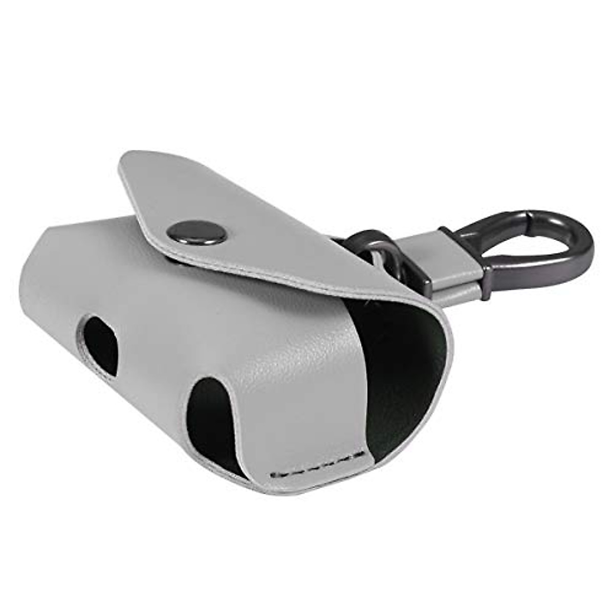 Hemobllo Compatible for AirPods Pro Case - Leather Protective Cover Anti-Scratch Shockproof Earbuds Carrying Case with Keychain Compatible with AirPods Pro Charging Case (Light Grey)