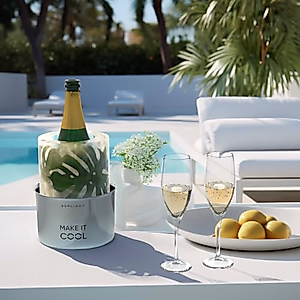 Berlinzo Ice Mold Wine Bottle Chiller - DIY Floral Ice Bucket Mold for Cooling Champagne & Other Beverage Bottles Up To 3.5 Inches Wide - Floral Orchid Decorations for Parties, Weddings & Celebrations