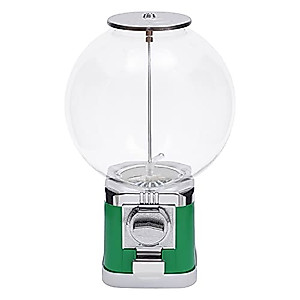 Gdrasuya10 Vending Machine, 18.11" Big Bubble Gumball Machine Lockable Candy Gumball Dispenser Machine Large Capacity Toy Vending Machine for 1.26inch Ball or Candy, Green