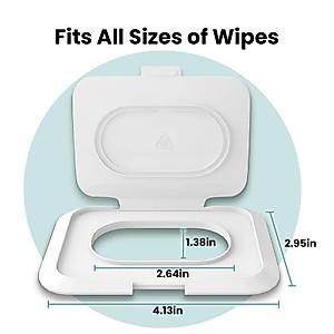 Reusable Wipe Lid for Baby Wipes Refill, Reusable for Over 1 Year, Replacement Cover Cap for Non Flip Top Wipes, Open Top Diaper Wipes, 2 Pcs