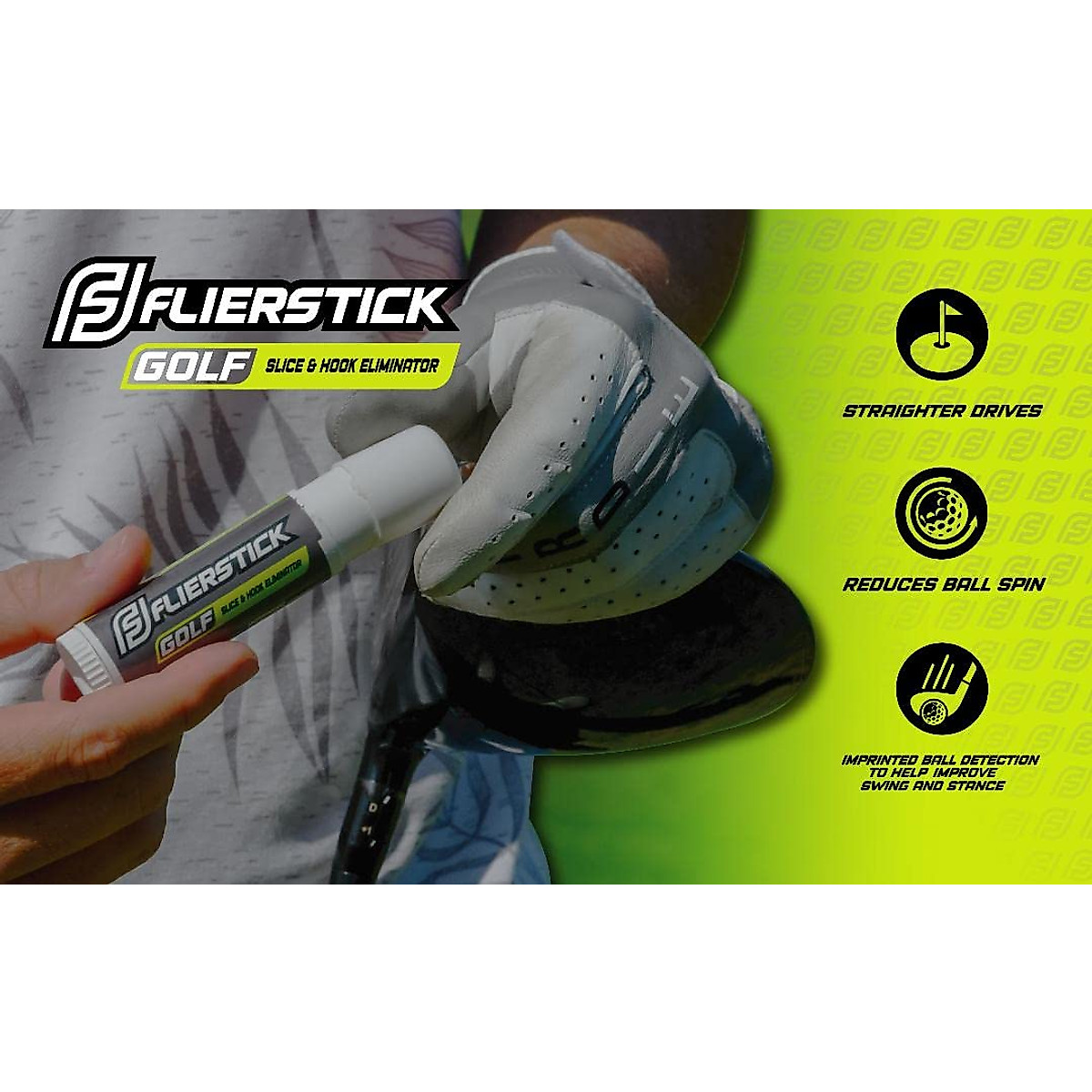 Flierstick Golf Slice & Hook Eliminator – Improve Your Golf Game - Longer Straighter Shots - Slick Stick Compound Helps Reduce Spin, Increase Distance & Improve Accuracy – No Slice Golf Accessory