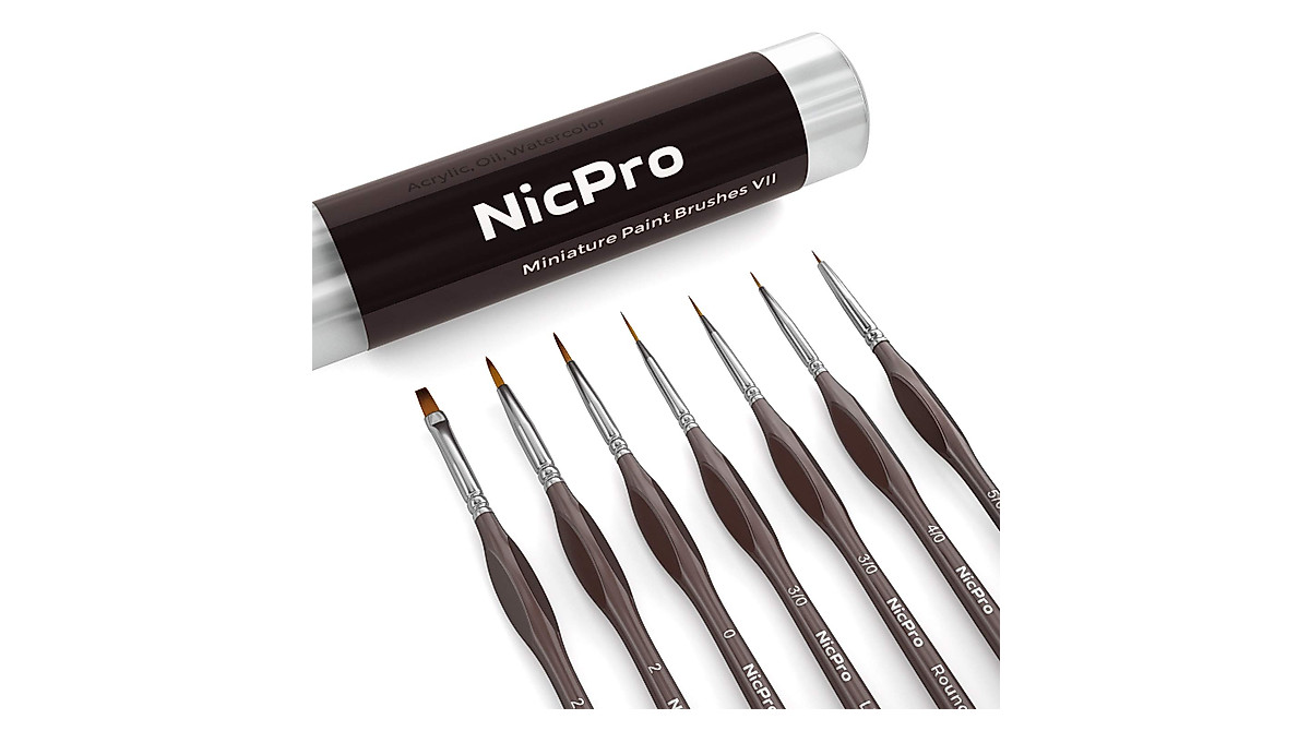 Nicpro Miniature Detail Paint Brush Set - Precision Art Tools