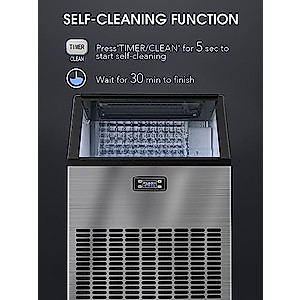 Joy Pebble Commercial Ice Machine,265 lbs/24H/11,500pcs,120pcs/Cycle,Ice Size Control,24H Timer,Ice Maker Machine Under Counter for Restaurant/Bar/Office/Home/Party