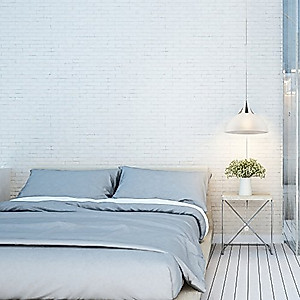 Globe Electric 64413 1-Light Plug-in Pendant, Brushed Steel, Frosted White Shade, 15ft Clear Cord, in-Line On/Off Switch, E26 Base Socket, Kitchen Island, Café, Hanging Light, Home Improvement