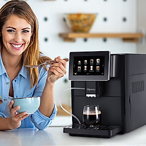 Hipresso Super Fully Automatic Espresso Coffee Machine-7" HD TFT Touchscreen with Milk Frother 19 Bar Pressure