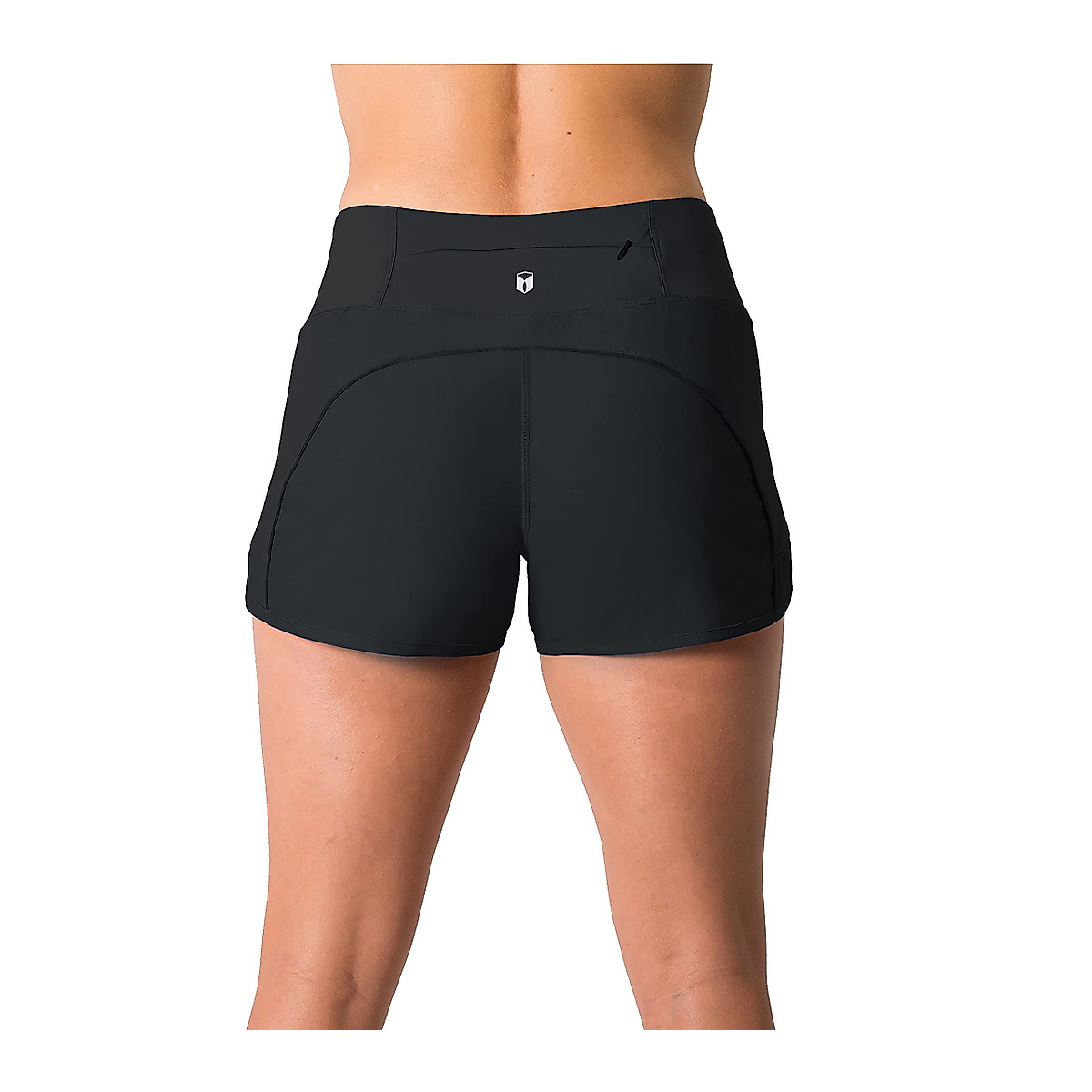 Tough Mode Womens 3" Lightweight Running WOD Volleyball Shorts Workout Mesh Liner Zip Pocket Black