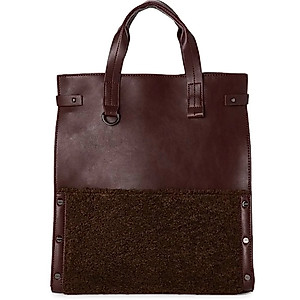 Danielle Nicole Womens Minx Faux Leather Colorblock Tote Handbag Purple Large