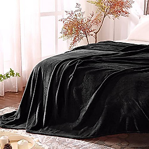 BEDELITE Fleece Blankets Black Throw Blankets for Couch & Bed, Plush Cozy Fuzzy Blanket 50" x 60", Super Soft & Warm Blankets for Spring and Summer