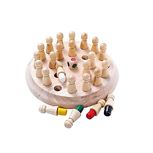 Wooden Memory Chess for Cognitive Development of Toddlers, Montessori Education Sensory Learning with Board Games for Preschool Children, Kindergarten Teaching Aids