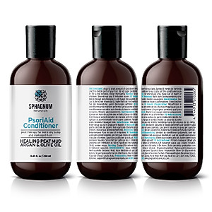 Sphagnum Botanicals Psoriasis Conditioner - Peat Mud Treatment for Thin, Dry and Damaged Hair. Best Hypoallergenic Minerals with Argan & Olive Oil for Silky Hair. Paraben, Sulfate Free. 8.45 oz