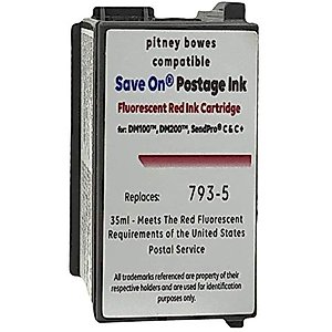 Save On Postage Ink Compatible PB 793-5 Postage Meter Ink - Compatible with SendPro C, & SendPro+ and DM Series Mailing System (35 ML)
