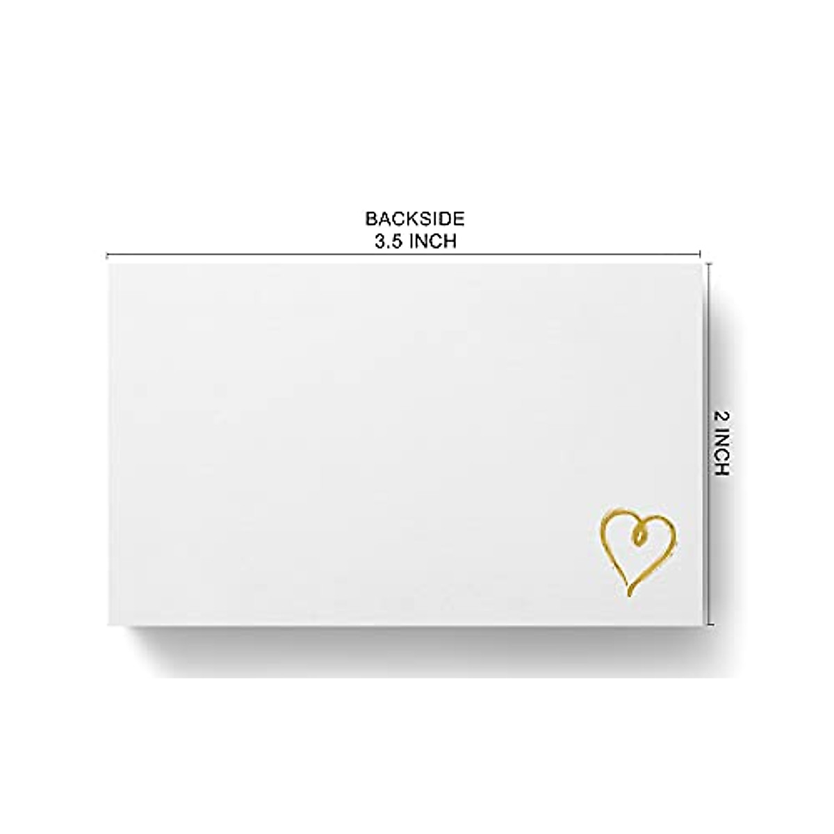 RXBC2011 100 Little Thank You Cards Gold Heart Design Bulk Thank you Notes for All Occasions 3.5 x 2 Inch