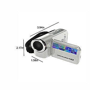 Digital Camera, Small Compact Video Recorder for Kids Adults Boys Girls Students, Rechargeable, Waterproof, 1080P, 16X Zoom, 16MP, 2 Inch Screen, Best (Silver)